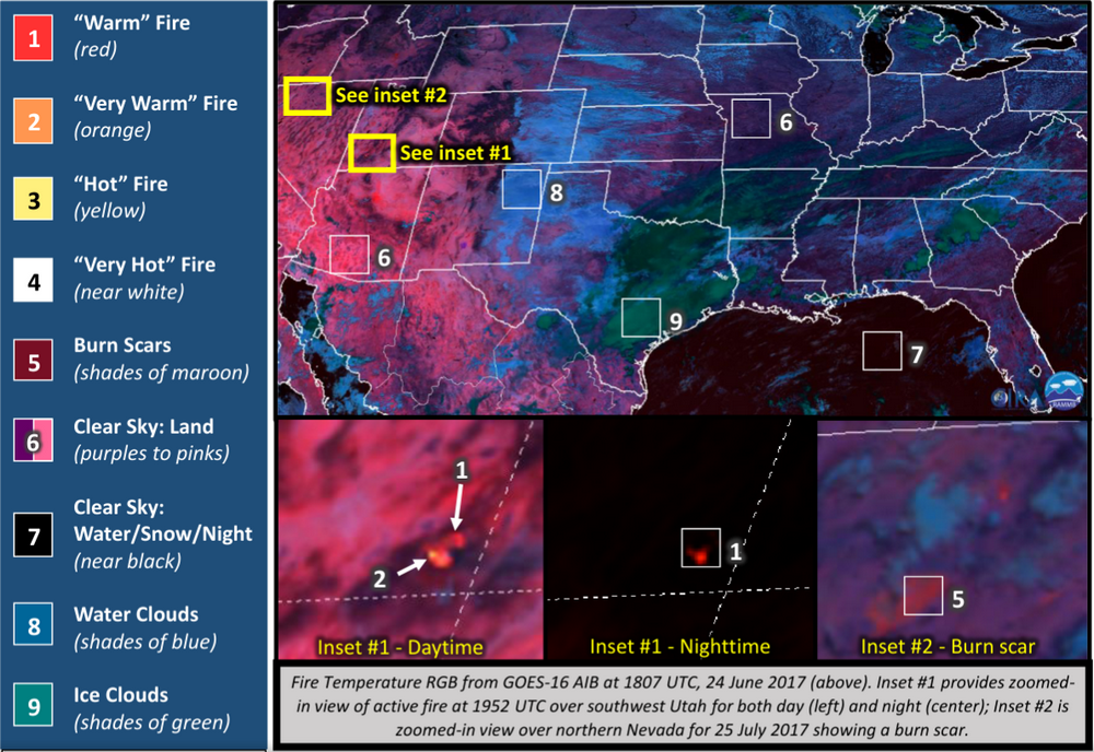 Northern Rockies Fire Temperature RGB Satellite