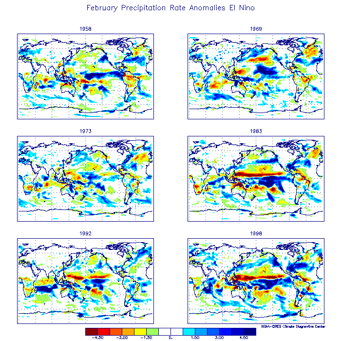 Historic El Niño Weather Year Charts, Weather Maps from 1941 to Present